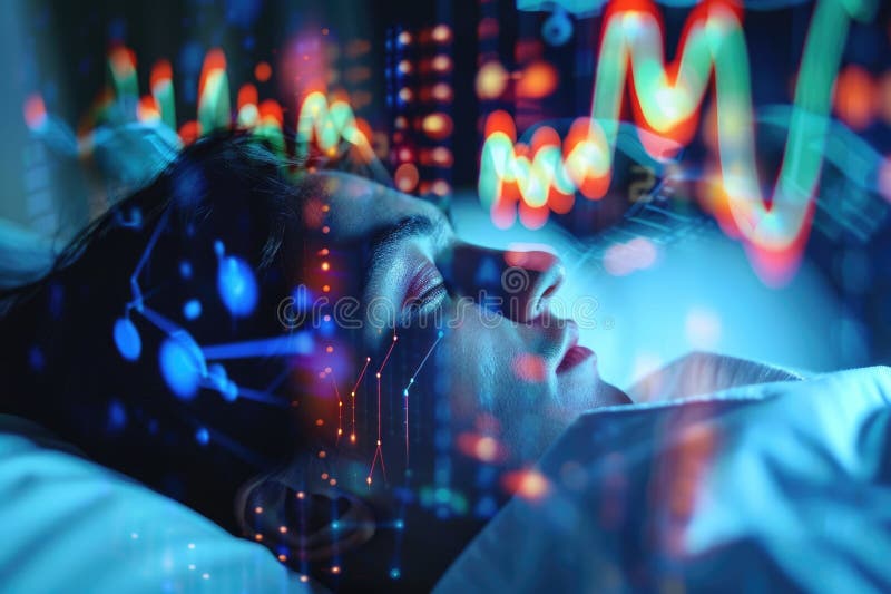 Advanced Sleep Monitoring Technology with Futuristic Data Visualization ...