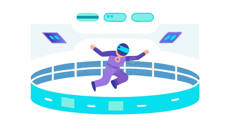 A Person in a Futuristic Suit in a VR Simulator. Immersive Tech. Vector ...