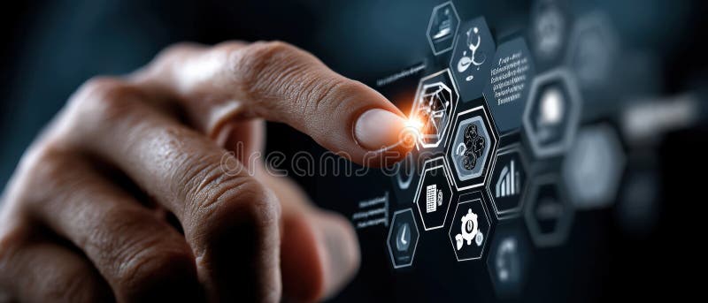 An Individual is Placing Their Finger on a Touchscreen Interface Stock ...