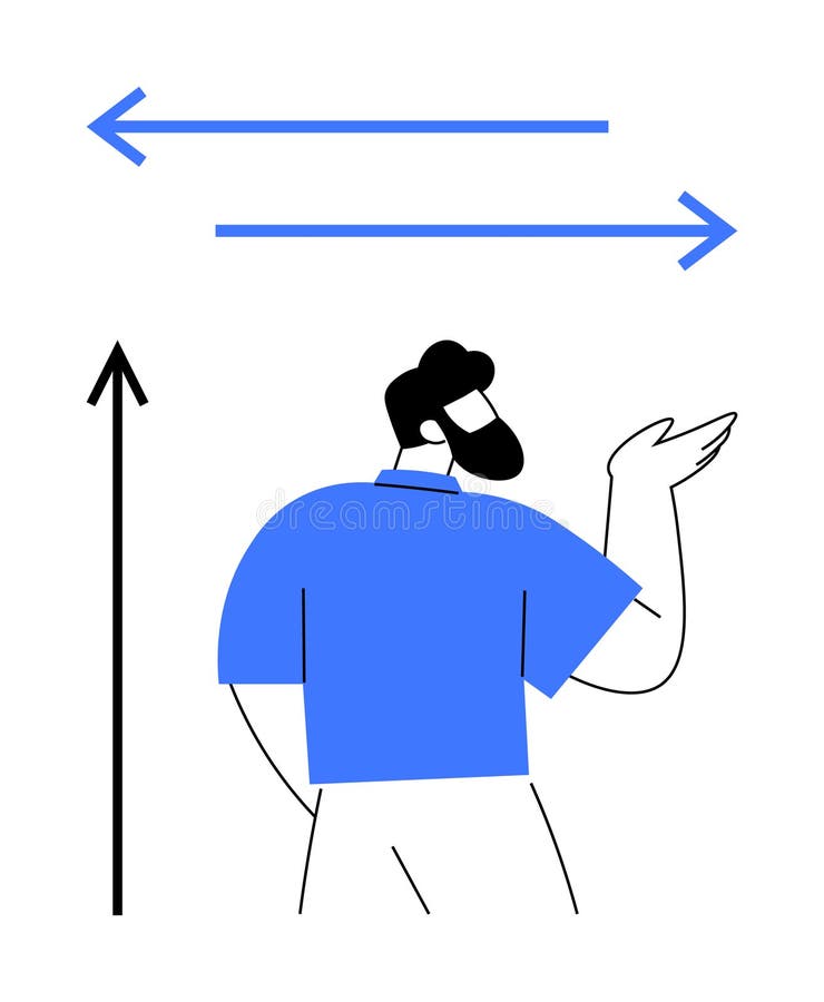 Person Gesturing with Dual Direction Arrows Exploring Movement and ...