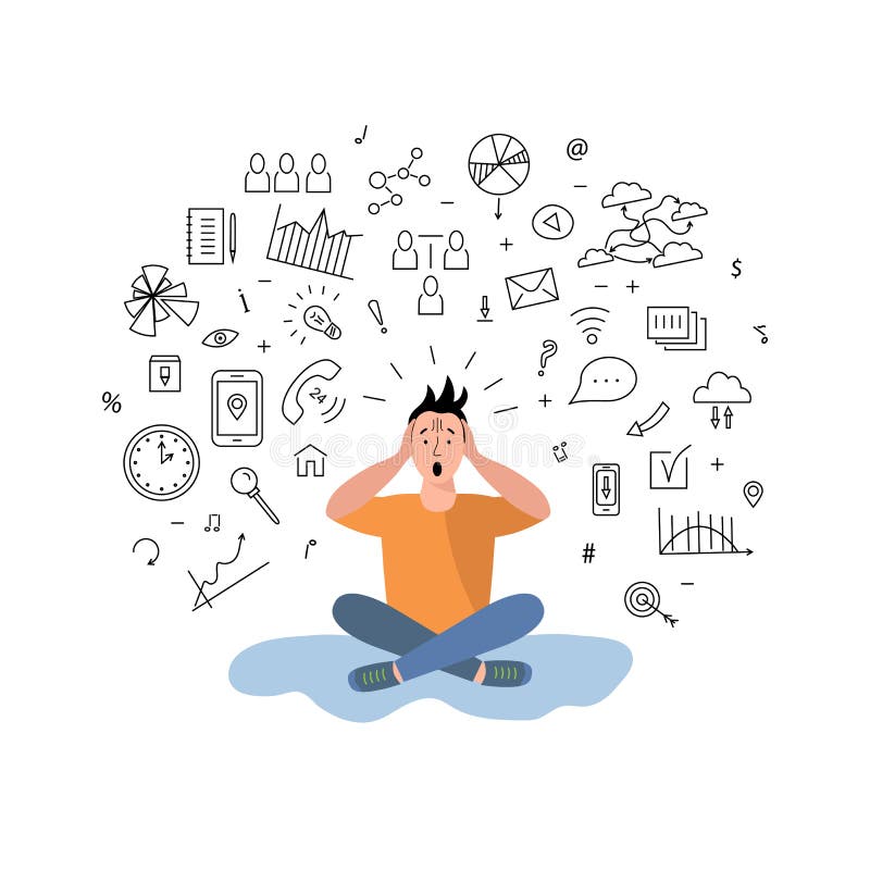 Person Get Too Much Infjrmation Stock Illustration - Illustration of ... Person Get Too Much Infjrmation Stock Illustration - Illustration of ...