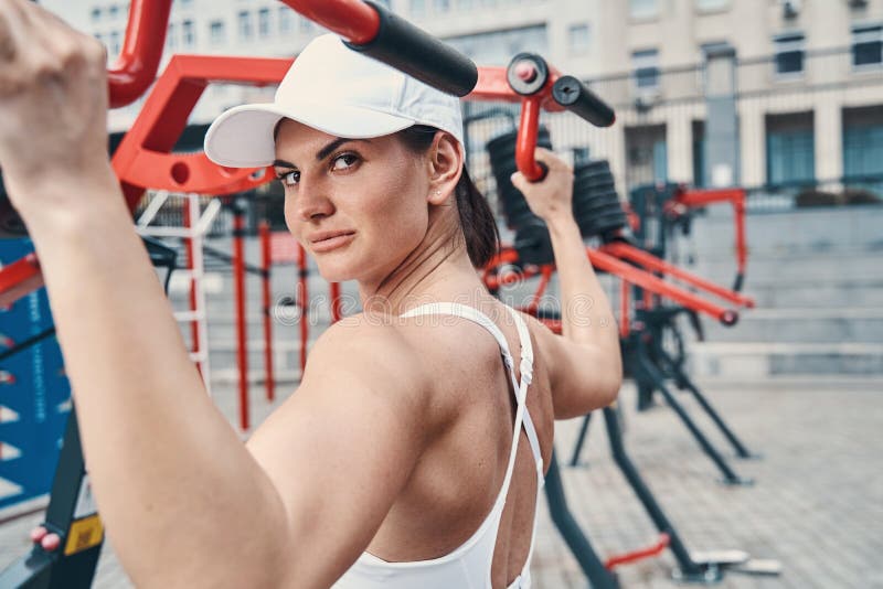 Person Giving a Look at Camera during Pull-down Activity Stock Image ...
