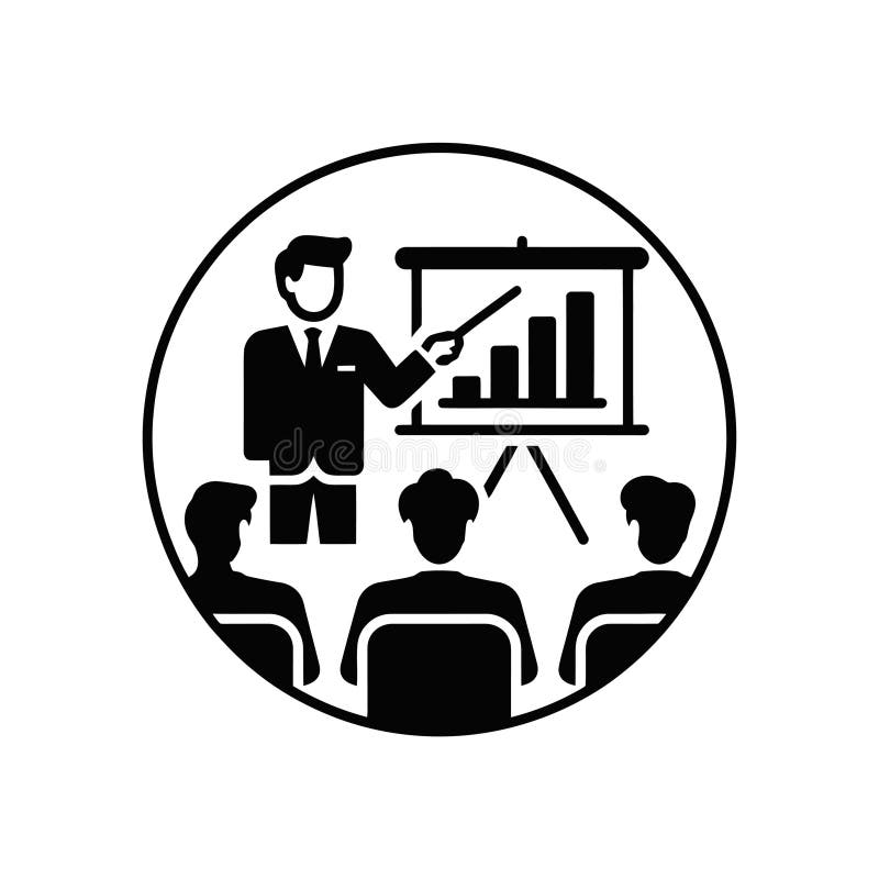 A Person is Giving a Presentation To an Audience, Pointing at a Bar ...