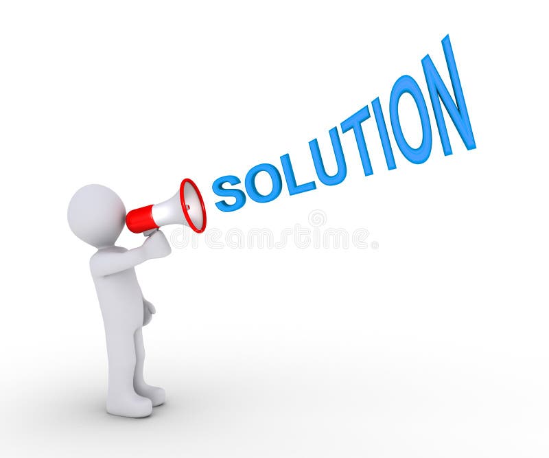 Person Giving Solution through Megaphone Stock Illustration ...