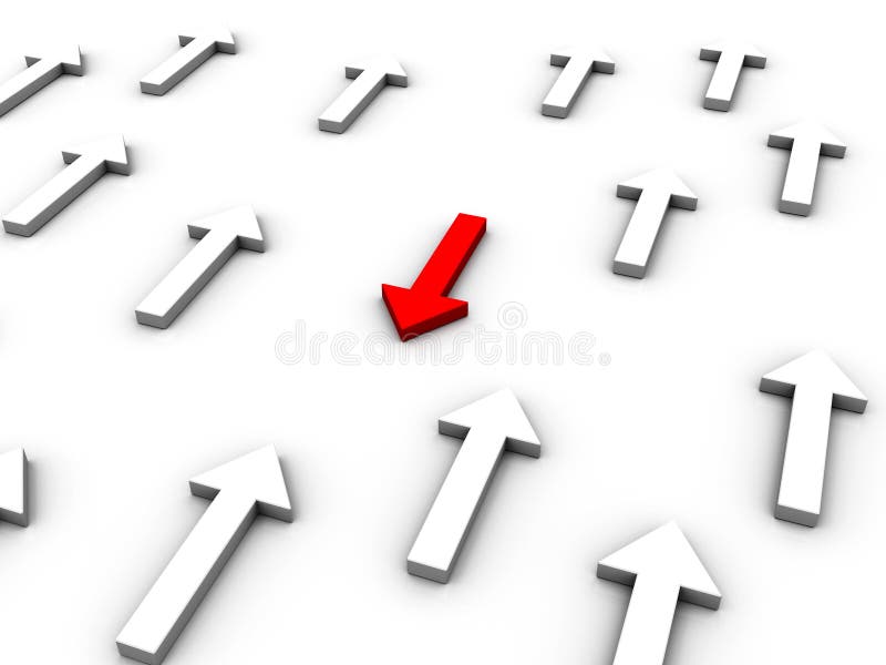 A Person Going Against the Flow Stock Illustration - Illustration of ...