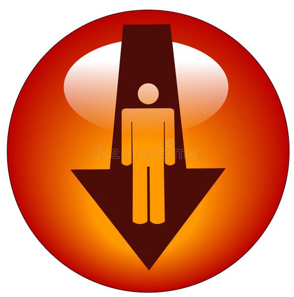 Person going down icon stock vector. Illustration of lower - 6751475