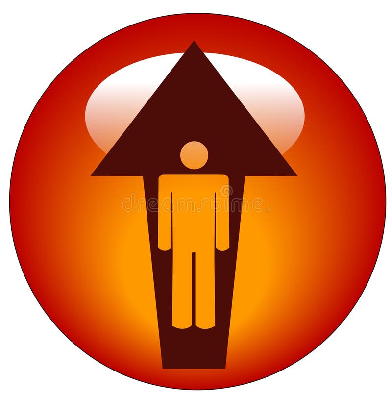 Person going up button stock vector. Illustration of arrow - 6718562