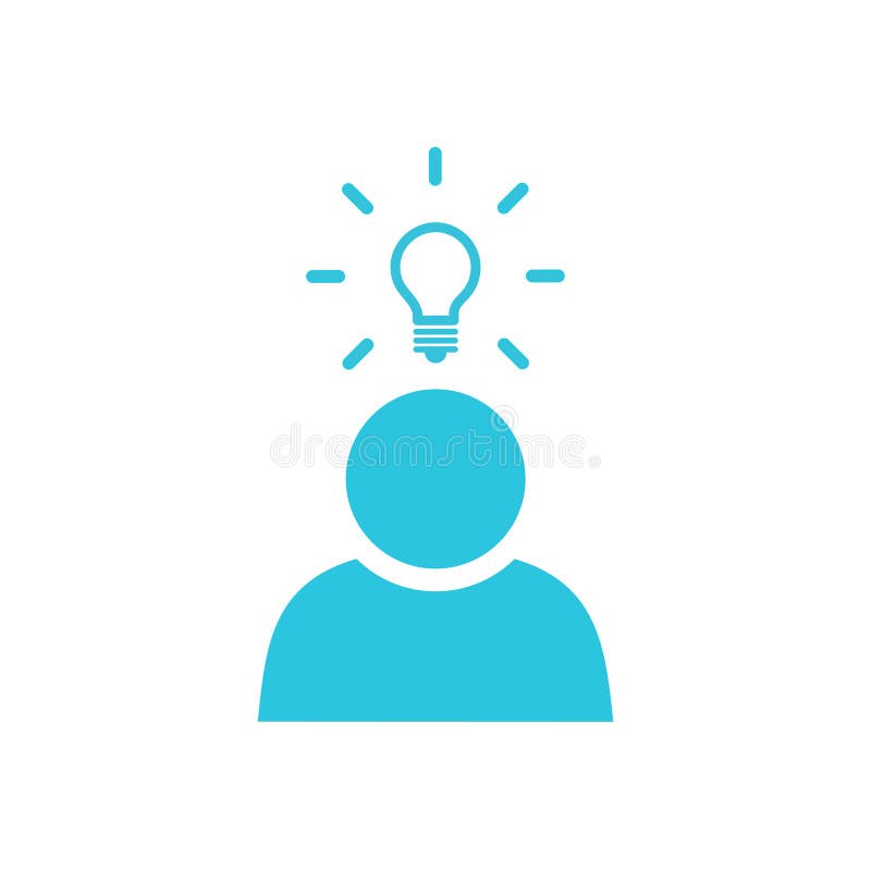Person with Good Idea Icon. Isolated on White Background Stock Vector ...