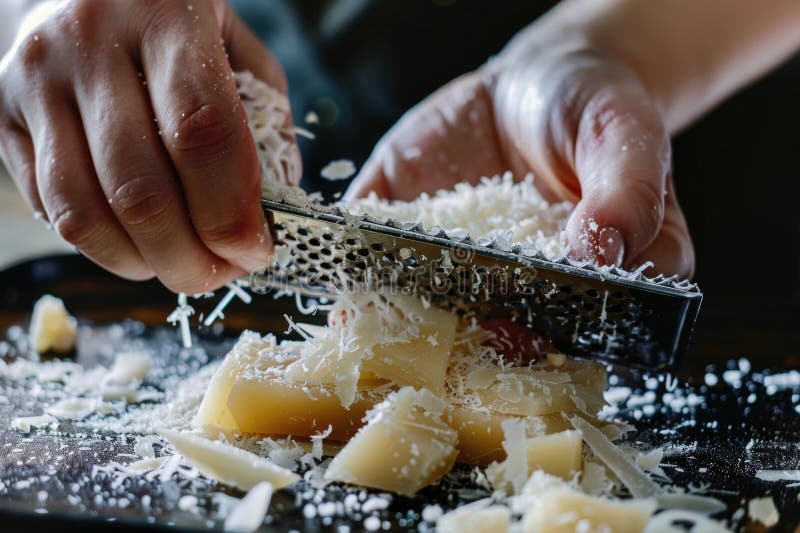A Person Grating Cheese with a Grater Stock Photo - Image of recipe ...