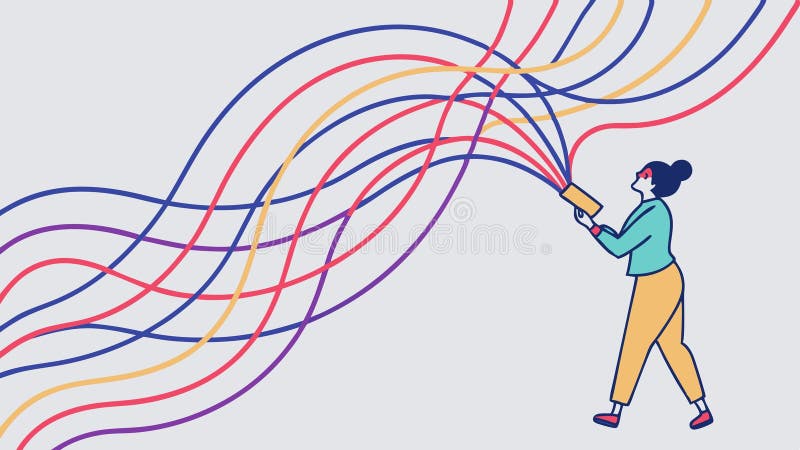 Person Guiding Abstract Lines Vector Stock Illustrations – 5 Person ...