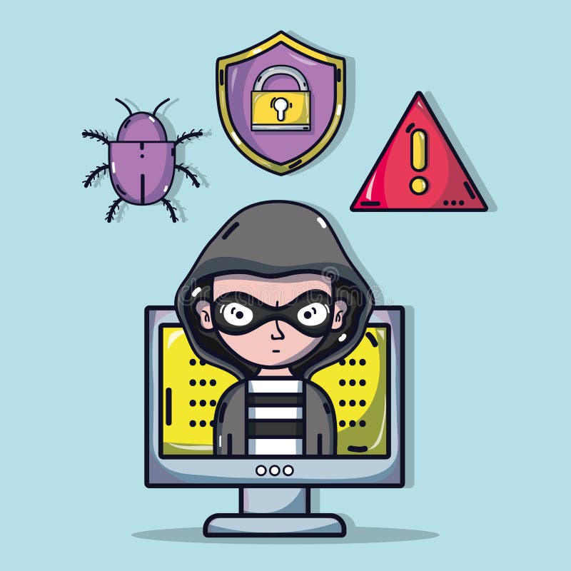Person Hacker To Programmer Virus In The System Stock Vector Illustration Of Computer Hacking