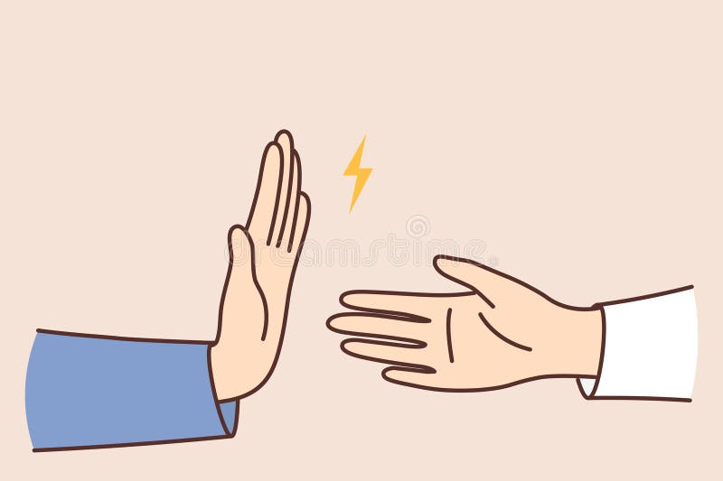 Person Hand Avoid Handshake Stock Vector - Illustration of meeting ...