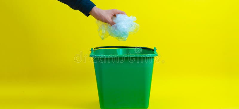 A Person Hand Drop Trash in the Garbage Bin Stock Photo - Image of ...