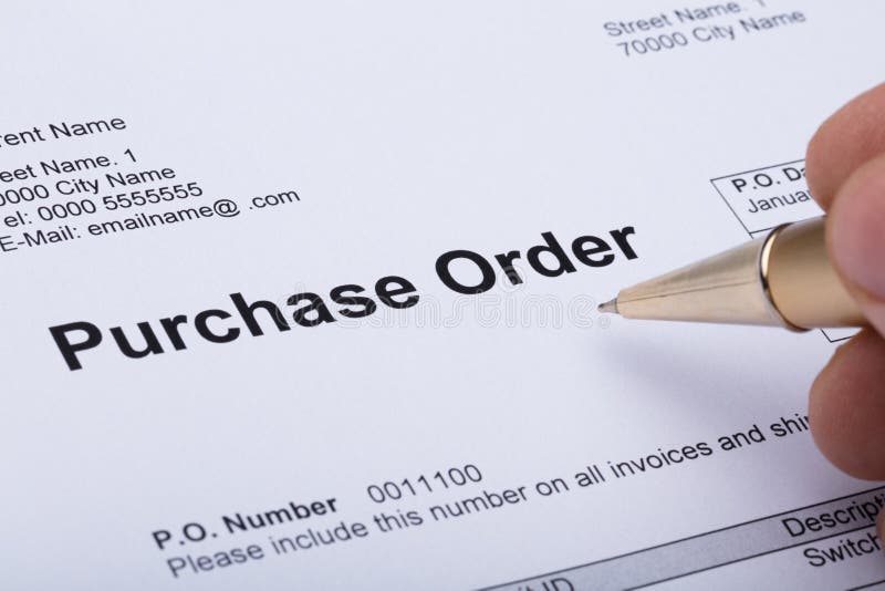 Person Hand Filling a Purchase Order Form Stock Image - Image of ...