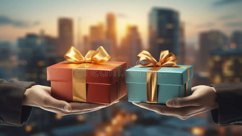 Person Hand Giving the Gift with Blur Background. Generative AI Stock ...