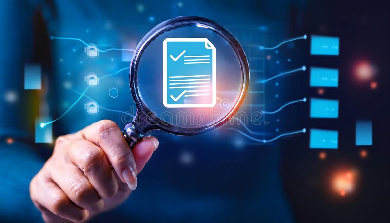 A Person Hand is Holding a Magnifying Glass with a Check Mark Inside ...