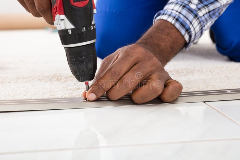 Carpet fitting with tools stock image. Image of object - 38586059