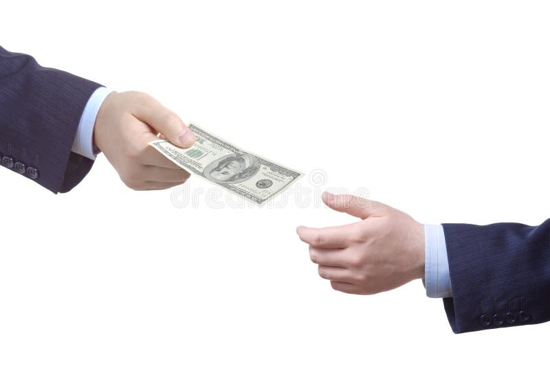 Person handing over money stock image. Image of isolated - 2254385