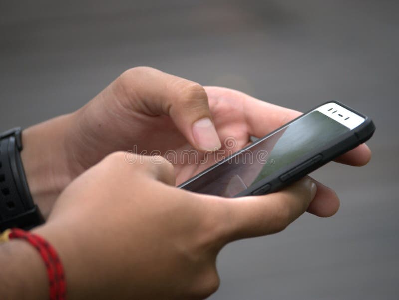 Person Handled Smartphone for Search Information Stock Photo - Image of ...