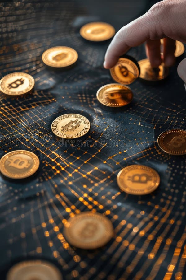 Person handling Bitcoin stock photo. Image of generated - 375178446
