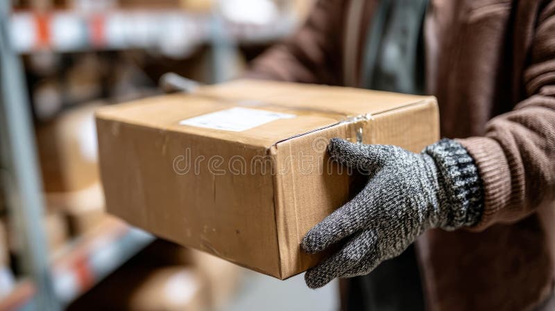 Person Handling Cardboard Box Warehouse Setting Stock Photos - Free ...