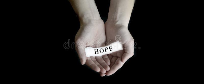 Hands Holding Paper Message Hope Stock Photo - Image of hold, hope ...