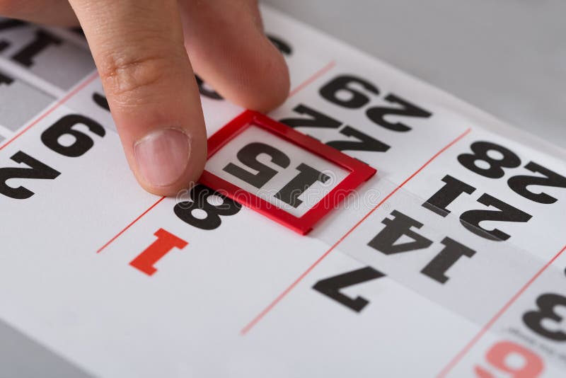 Person Hands Making a Mark on Date Stock Photo - Image of closeup ...