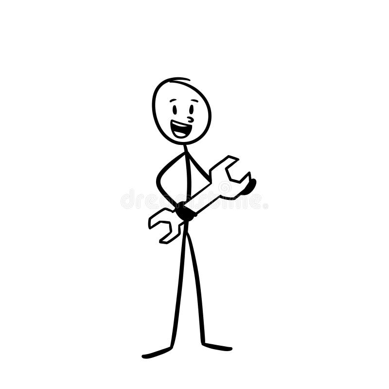 Person with Happy Expression Carrying Handyman Tools Stock Illustration ...