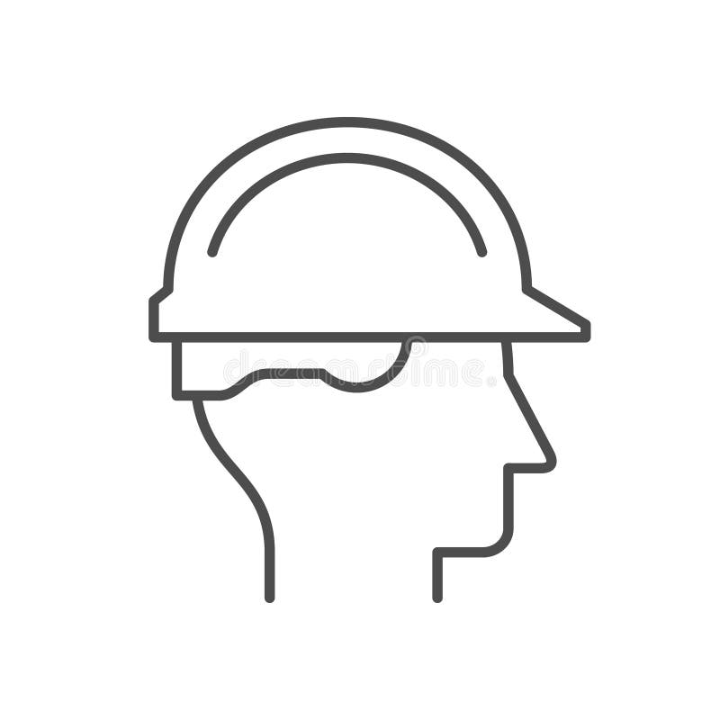 Person in Hardhat Line Icon Stock Vector - Illustration of industrial ...