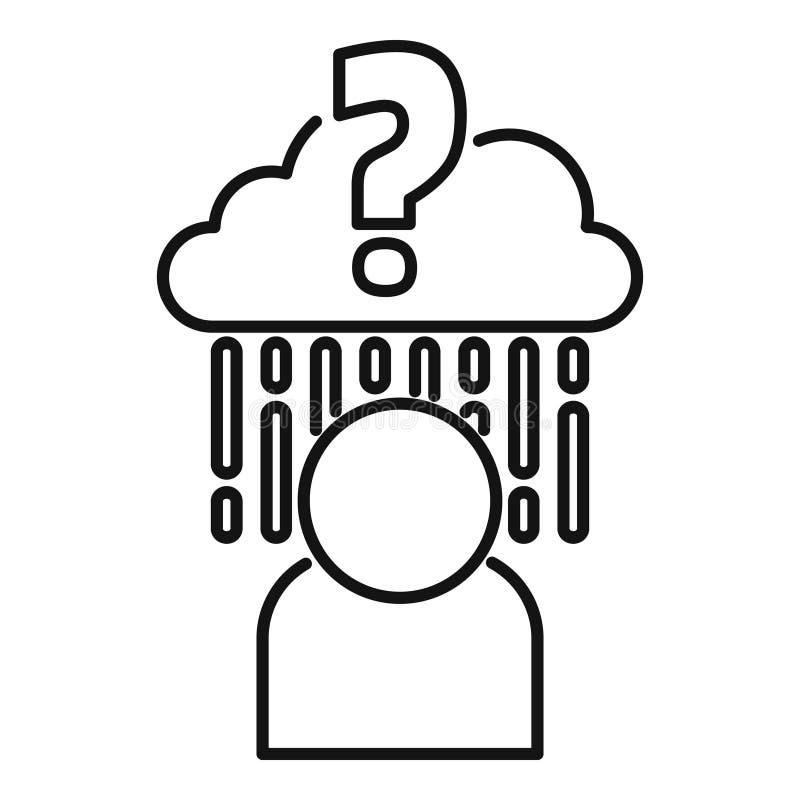 Person Having a Lot of Questions Under a Cloud with a Question Mark ...