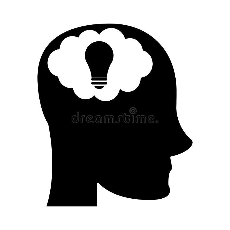 Think Big. Silhouette of Businessman Thinking with Big Speech Bubbles ...