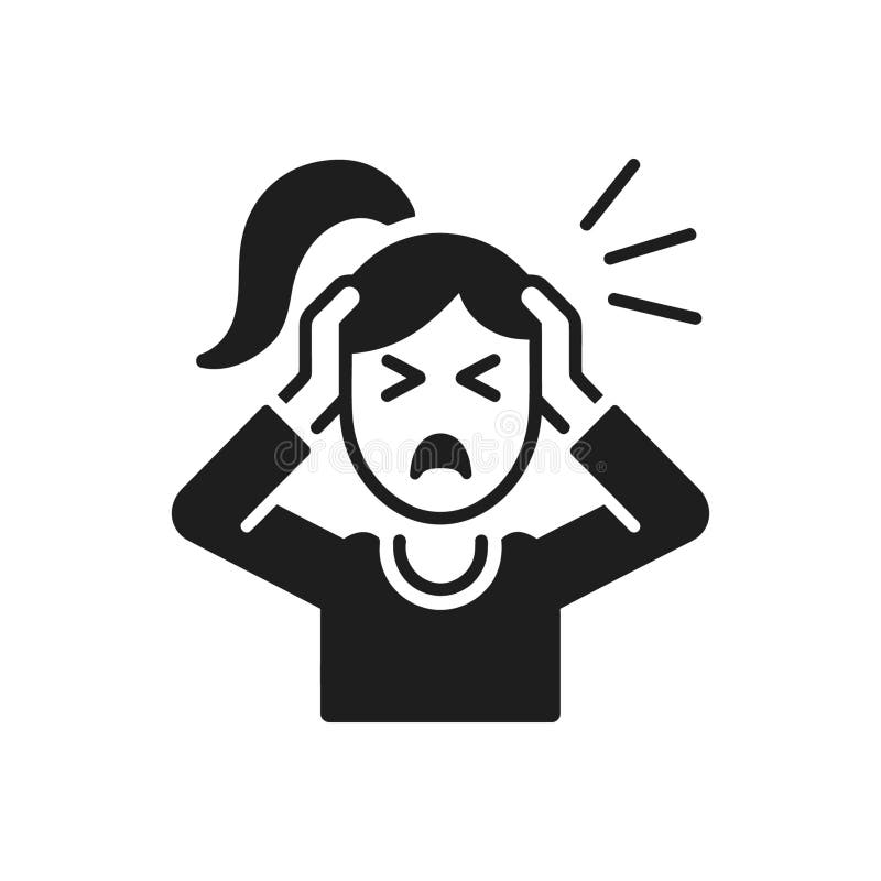 Person with headache icon stock vector. Illustration of symbol - 361857205