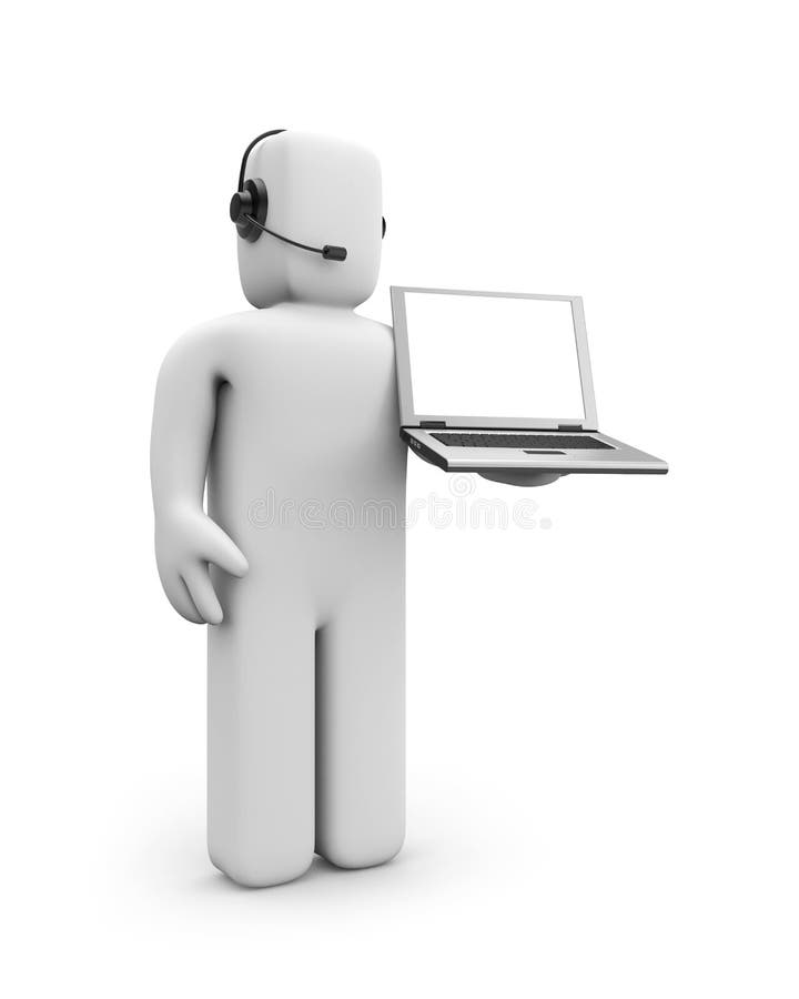 Gold 3d man with headset stock illustration. Illustration of business ...