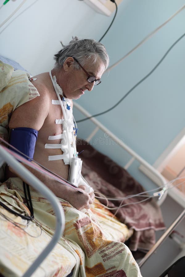 Person after heart surgery stock image. Image of injection - 29714235