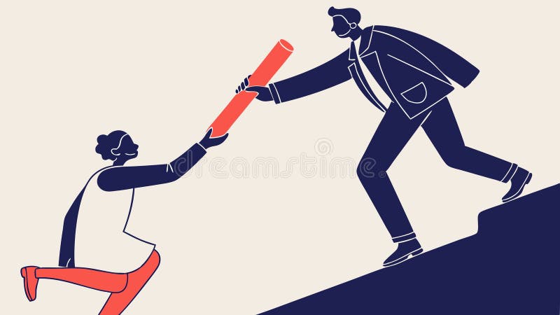 Person Helping Another Climb, Support and Progress, Vector Design ...