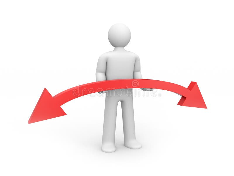 Person Hold Arrow. Balance Concept Stock Illustration - Illustration of ...