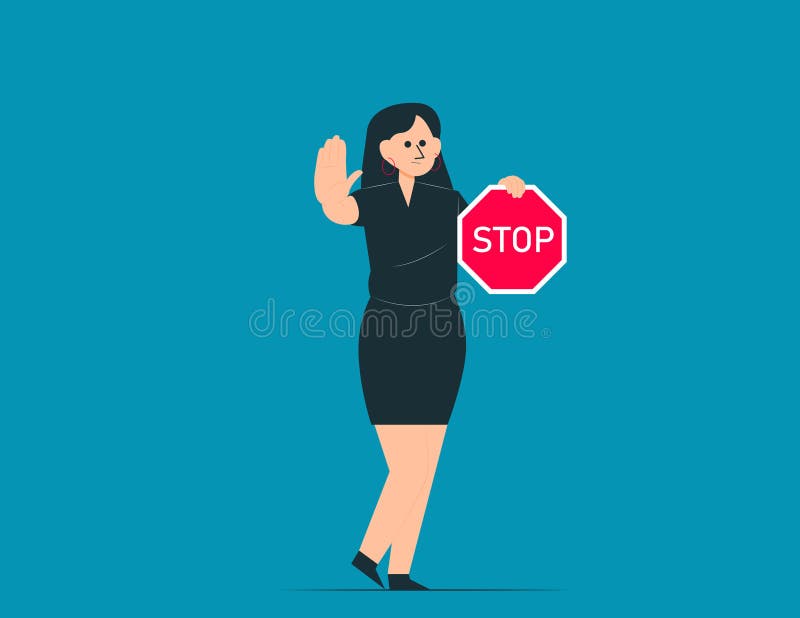 Person Hold Do Not Enter Sign. Stop Vector Concept Stock Vector ...
