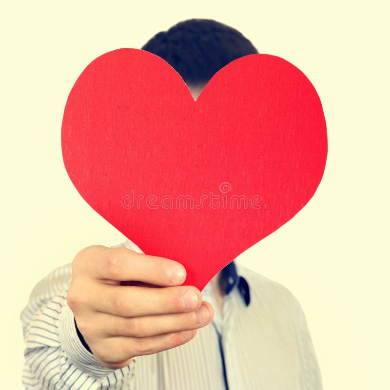 Person hold Red Heart stock photo. Image of love, proposal - 63450964
