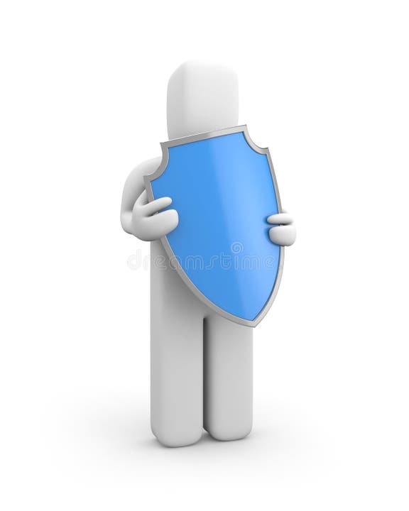 Person hold shield stock illustration. Illustration of graphic - 13399904
