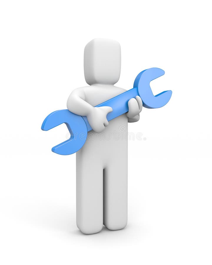 Person hold spanner stock illustration. Illustration of concept - 5677877