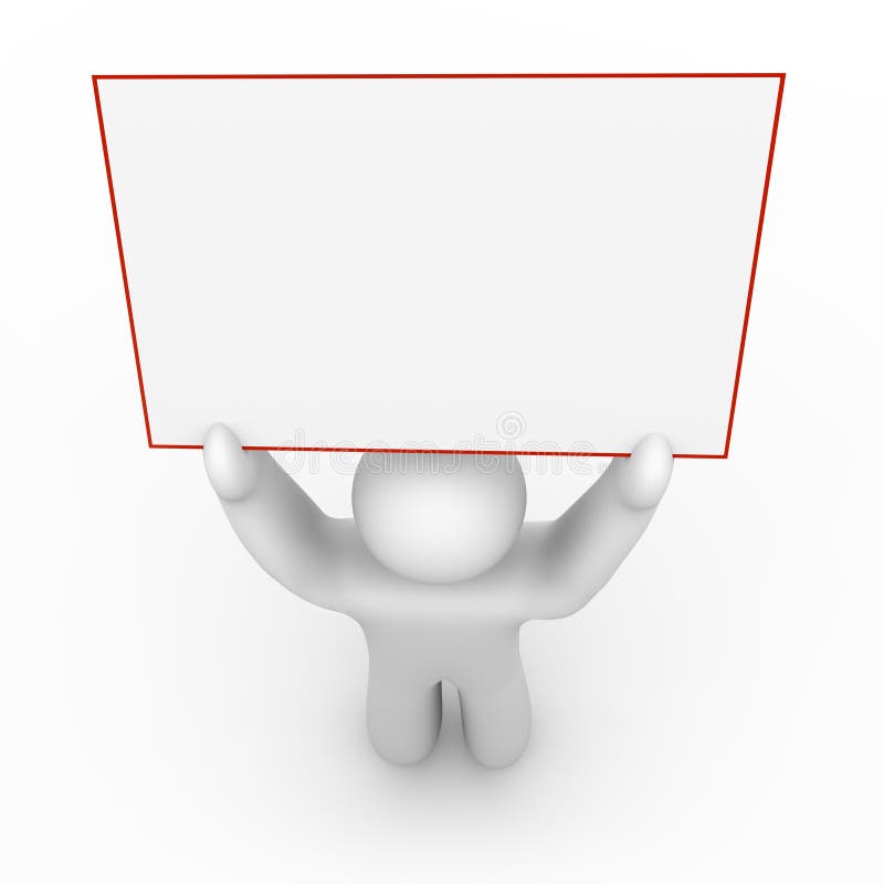 Person Holding a Blank Sign - 1 Stock Illustration - Illustration of ...