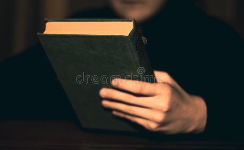 Person Holding a Book in Hand Stock Photo - Image of library, retro ...