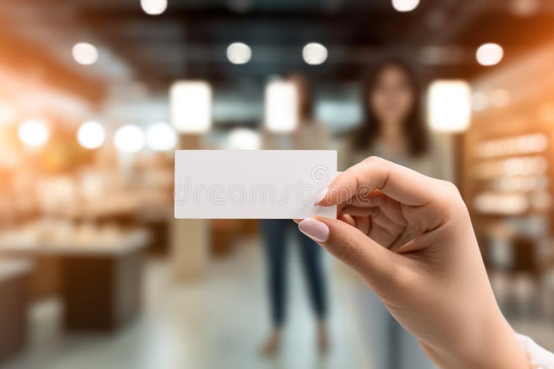 A Person Holding a Business Card in a Library. Generative AI Image ...