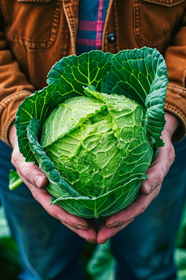 Person Holding a Cabbage Outdoors Stock Image - Image of healthy, leafy ...