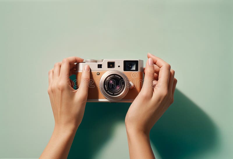 A Person Holding a Camera with Their Hands Stock Illustration ...