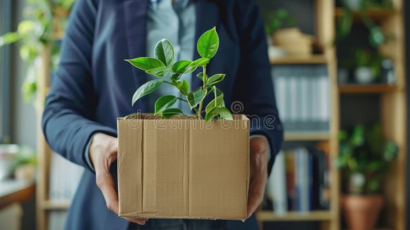 The Plant in Cardboard Box.AI Generated Image Stock Photo - Image of ...