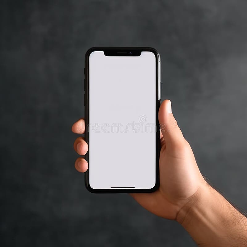 A Person Holding a Cell Phone with a Blank Screen. Generative AI Image ...