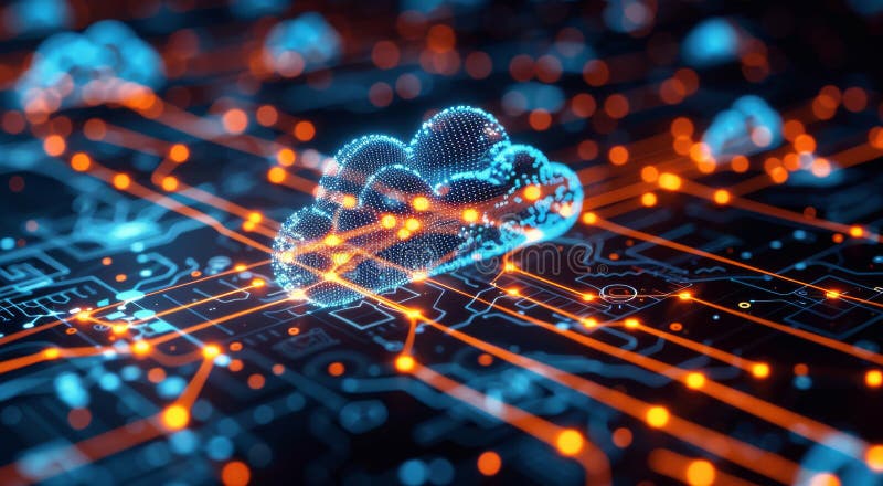 Person Holding Cell Phone with Cloud Display Stock Photo - Image of ...