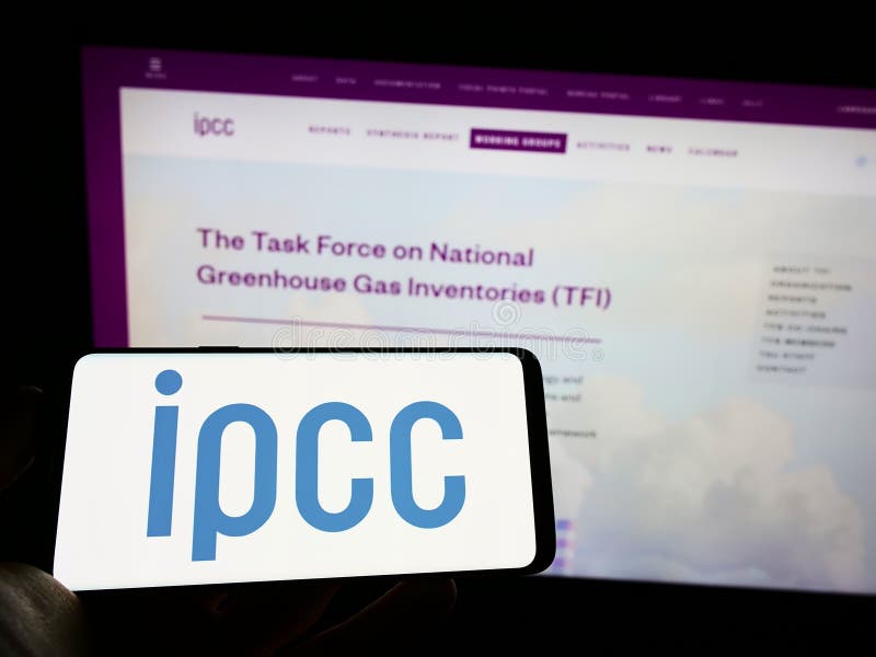 Person Holding Cellphone with Logo of Intergovernmental Panel on ...