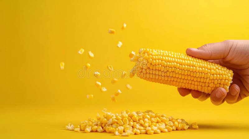 A Person is Holding a Corn Cob and Throwing it on the Ground, AI Stock ...